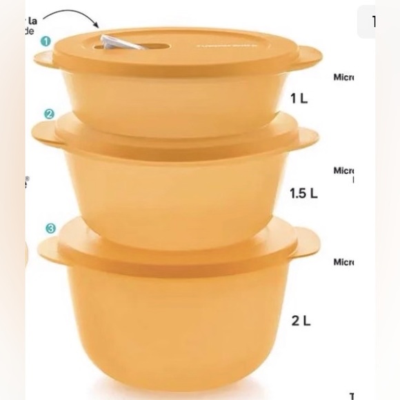 Tupperware | Kitchen | Tupperware Crystalwave Plus Round Set Of 3 ...